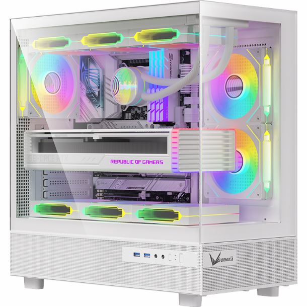 GABINETE GAMER FORMULA V CRYSTAL Z8 FLOE WHITE